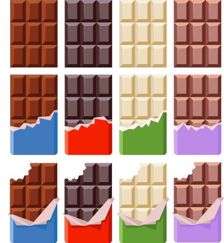 Chocolate bar and packaging 3d Royalty Free Vector Image