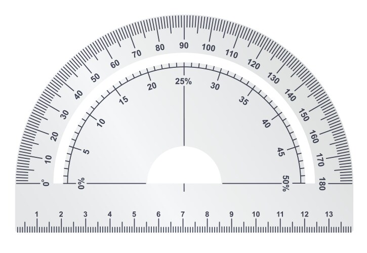 Protractor on white background Royalty Free Vector Image