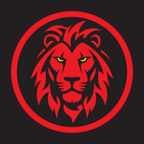 Lion head face esports logo symbol icon Royalty Free Vector