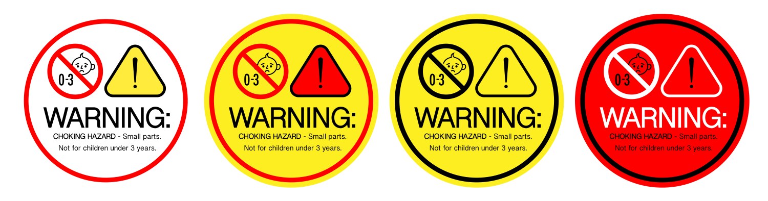 Choking hazard sign sticker or banner Royalty Free Vector