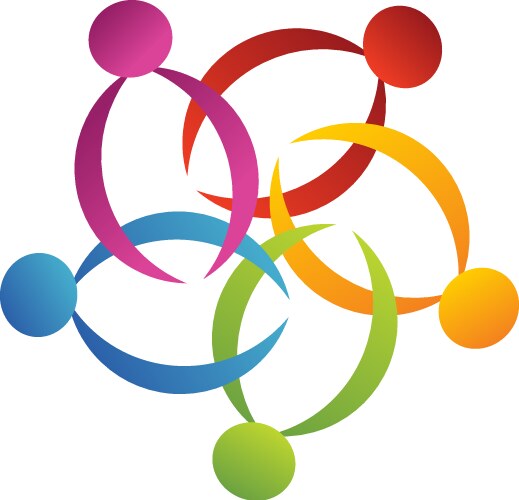 Teamwork flower with leafs logo Royalty Free Vector Image Teamwork flower with leafs logo Royalty Free Vector Image