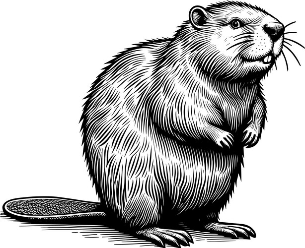 Black and White Beaver Vector Images (over 4,600)