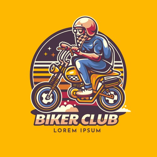 Gradient biker logo design Royalty Free Vector Image Gradient biker logo design Royalty Free Vector Image