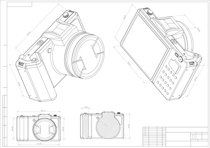 3d model of the camera Royalty Free Vector Image