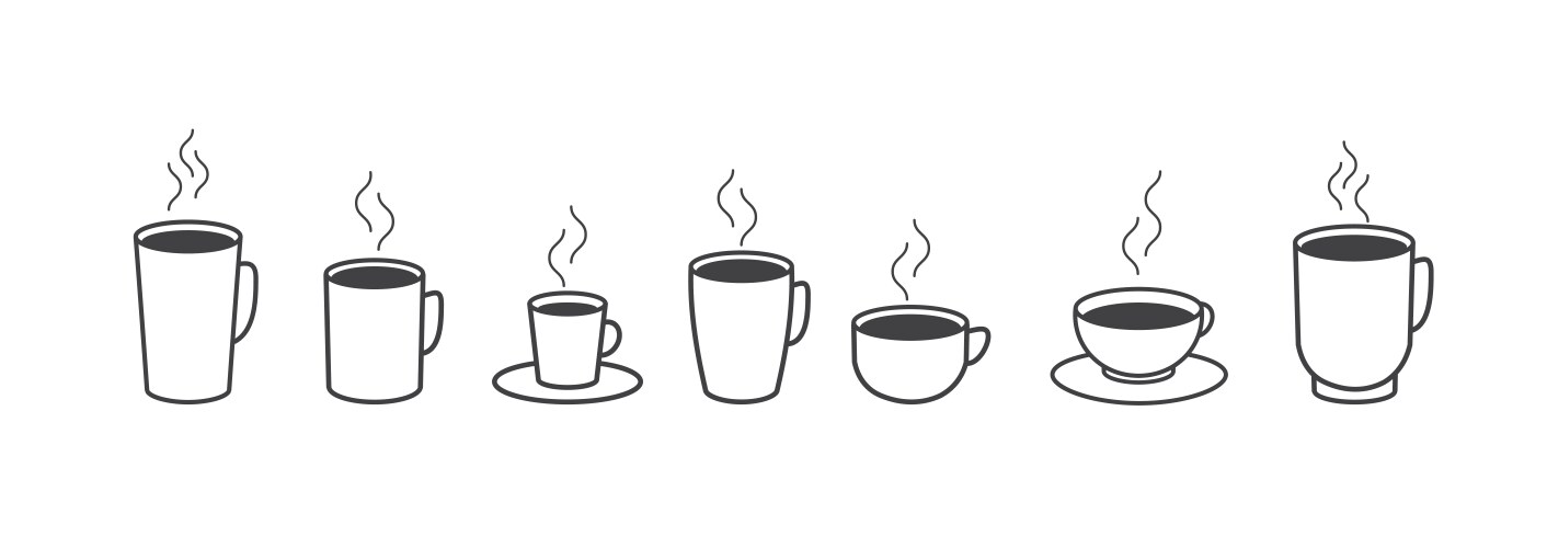 Coffee and tea cups Royalty Free Vector Image - VectorStock