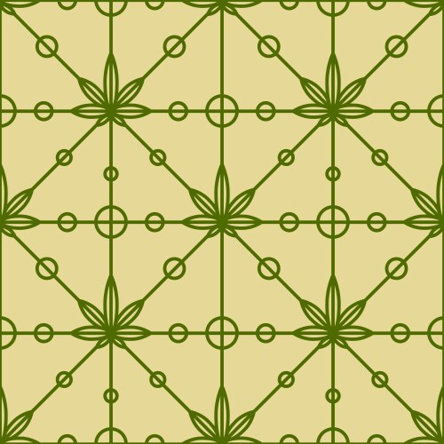 Cannabis plants seamless pattern in line Vector Image