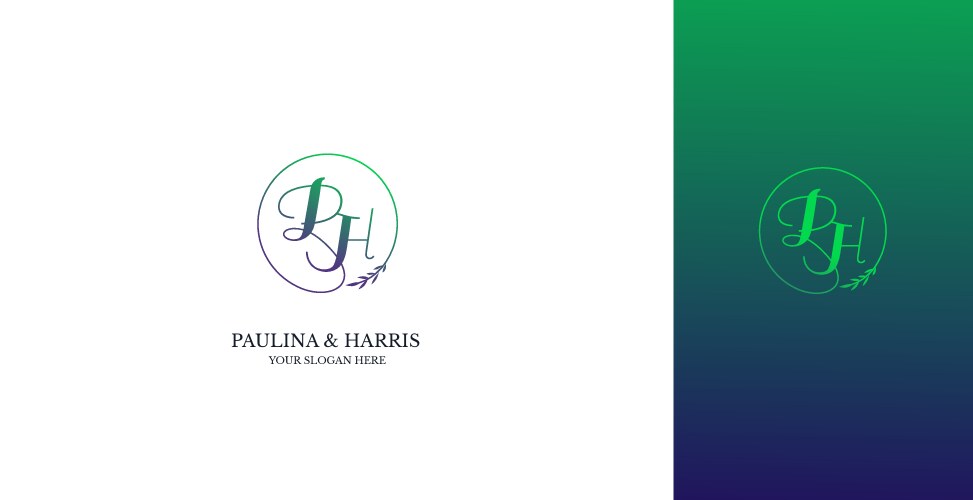 Initial ph logo design Royalty Free Vector Image