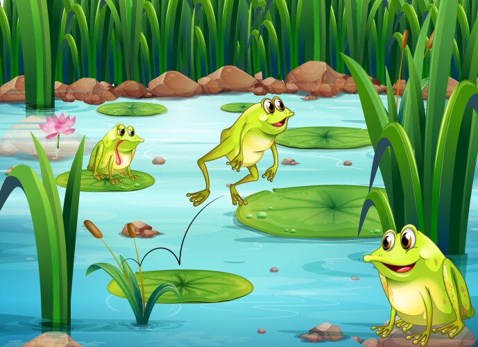 Frogs Jumped in the River Vector Images (over 180)
