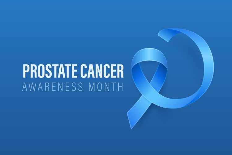 Prostate cancer banner card placard Royalty Free Vector