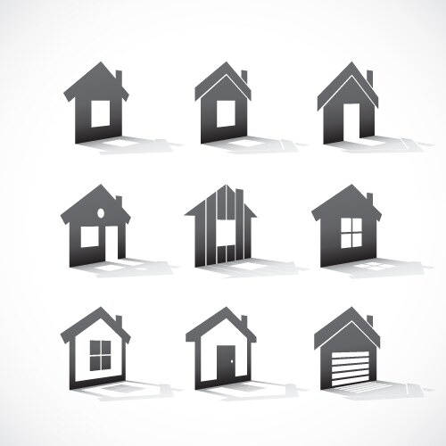 Hands house car icons Royalty Free Vector Image