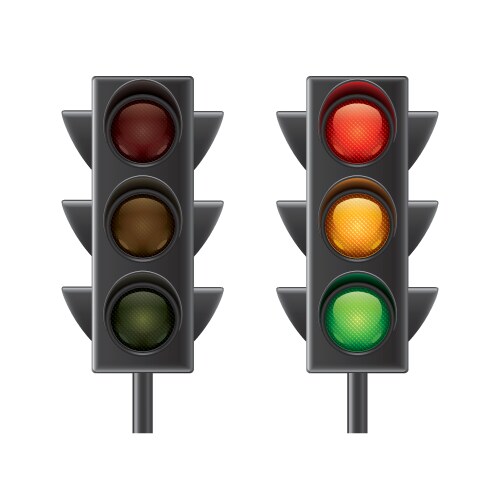 Realistic traffic elements template Royalty Free Vector