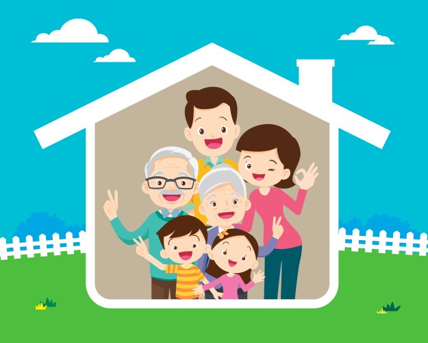 Family home Royalty Free Vector Image - VectorStock