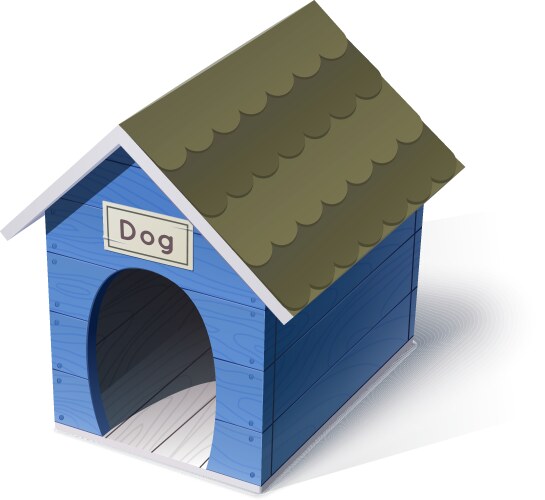 Cartoon empty dog house Royalty Free Vector Image
