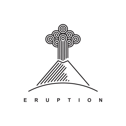 Mountain volcanic eruption isolated Royalty Free Vector