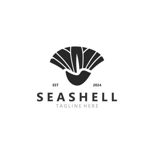 Seashell logo ocean animals premium quality Vector Image