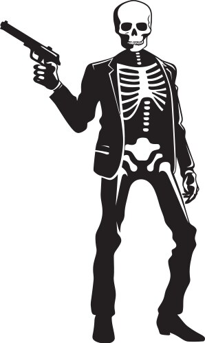 Skele scout skeleton with guns rifle raider Vector Image