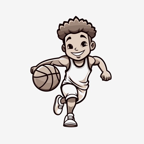 Cartoon basketball player running with ball Vector Image