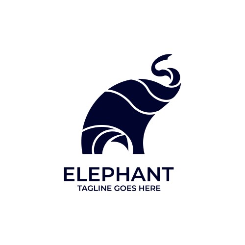 Head elephant logo design element Royalty Free Vector Image