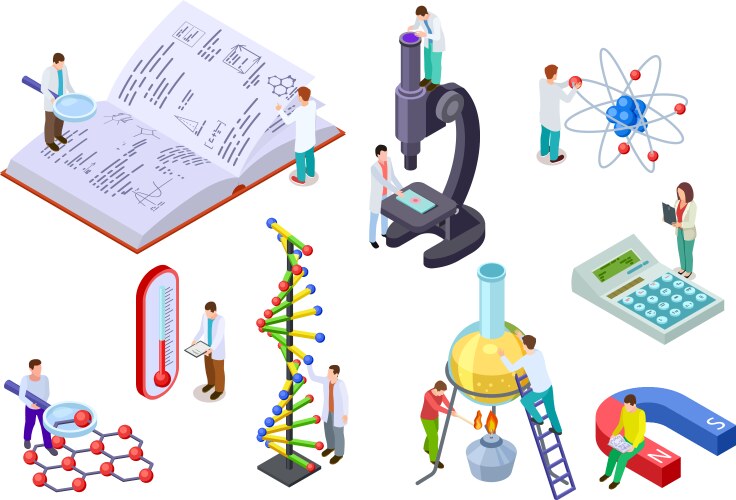 Laboratory symbols science and chemistry icons Vector Image