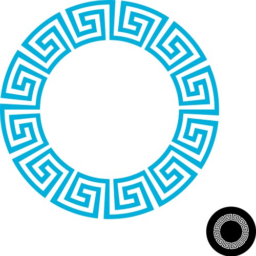 Greek round decorative frame for design Royalty Free Vector