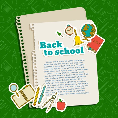 Colorful school supplies seamless pattern Vector Image