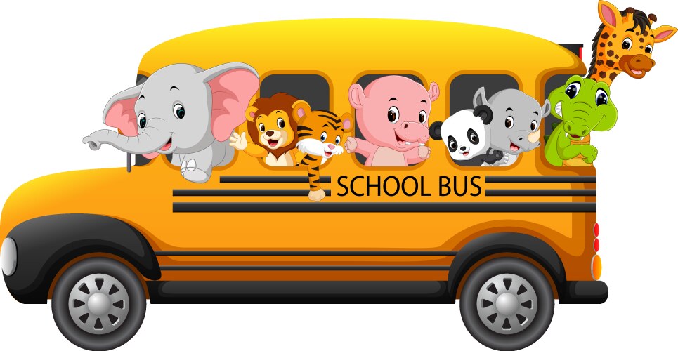 School bus cartoon Royalty Free Vector Image - VectorStock