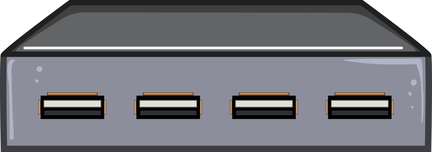 Connect Usb Hub Cartoon Royalty Free Vector Image