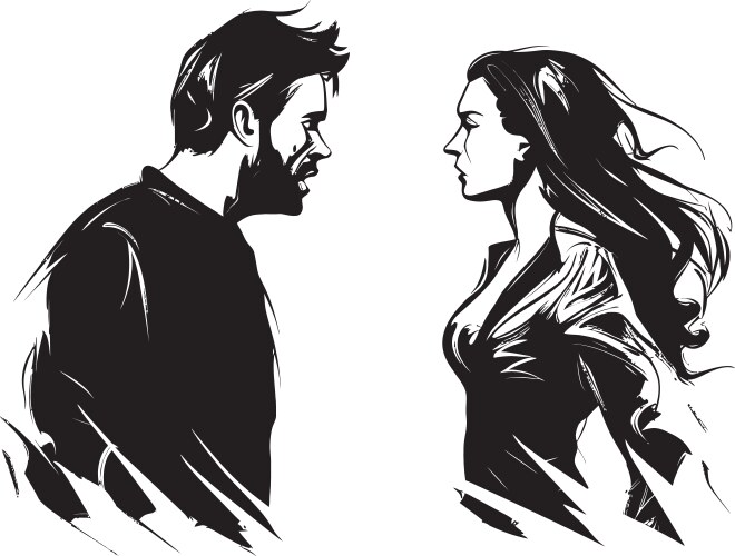 Discord dynamics graphic depicting couples Vector Image