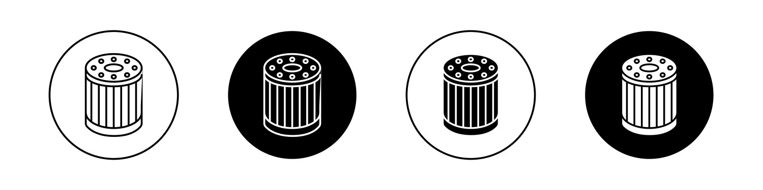 Oil filter icon set car engine fuel filtration Vector Image