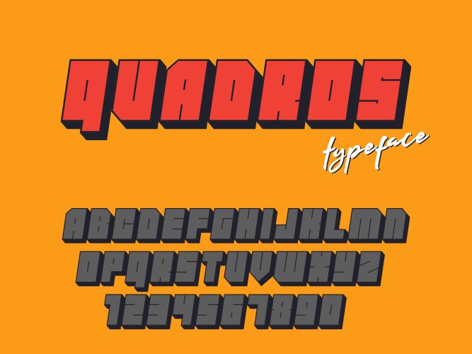 Square block font latin letters and numbers Vector Image