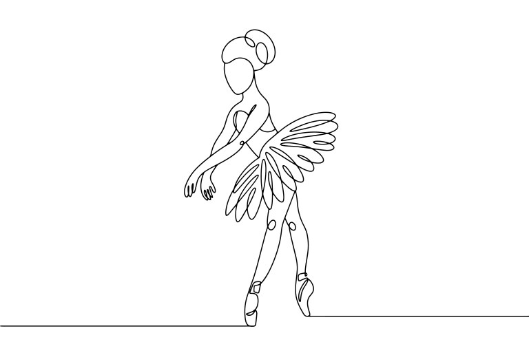 One Line Ballerina Vector Images (over 290)