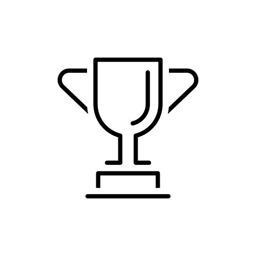 Champion trophy cup logo design Royalty Free Vector Image