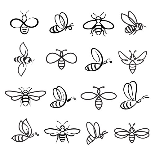 Bee icons Royalty Free Vector Image - VectorStock