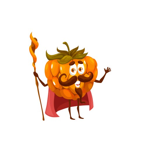 Cartoon watermelon fruit wizard magician character