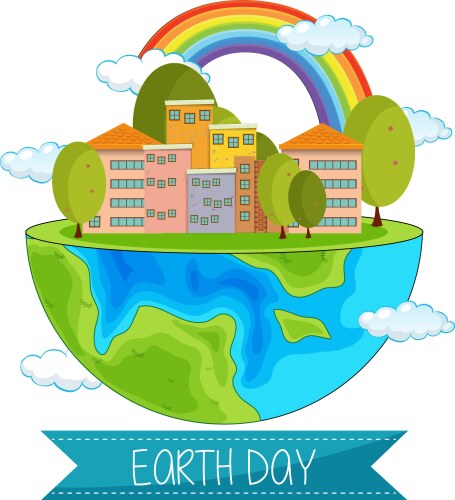 Happy earth day seamless pattern Royalty Free Vector Image