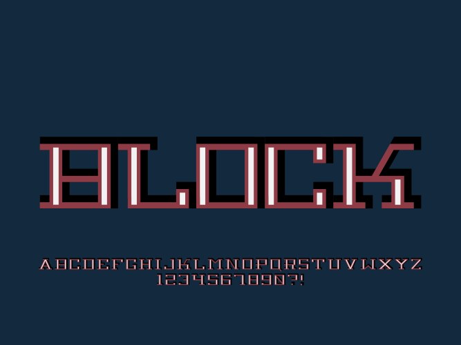 Cube bold font alphabet Royalty Free Vector Image