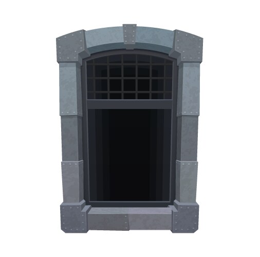 Cartoon medieval window of castle glass Royalty Free Vector