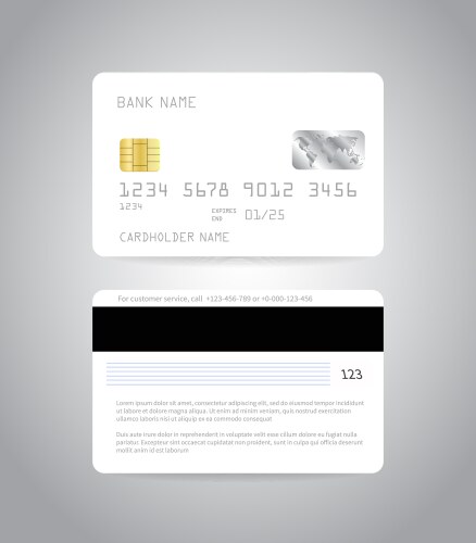 Credit card front and back side Royalty Free Vector Image