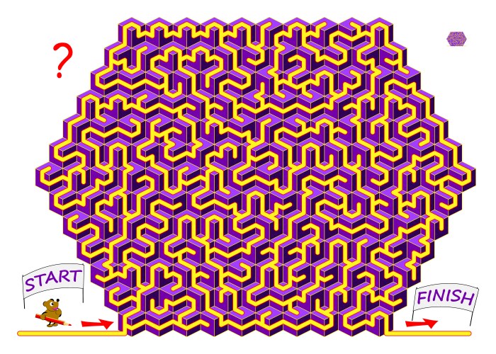 Logic puzzle game with labyrinth for children Vector Image