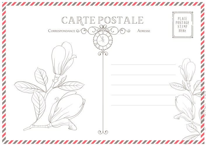 Vintage postcard template set Royalty Free Vector Image