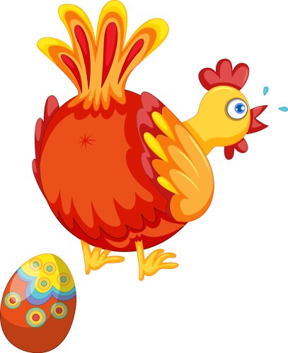 Chicken hen waving hand Royalty Free Vector Image