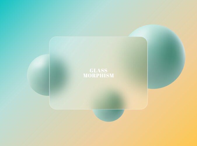 Horizontal glass translucent banner Royalty Free Vector