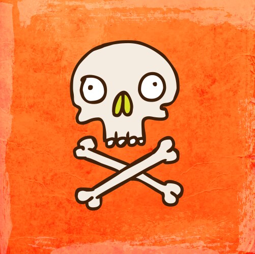 Skull and bones cartoon Royalty Free Vector Image