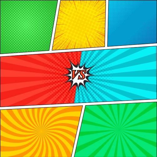 Cartoon comic backgrounds set comics book Vector Image