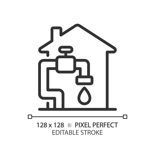 Water connection linear icon Royalty Free Vector Image