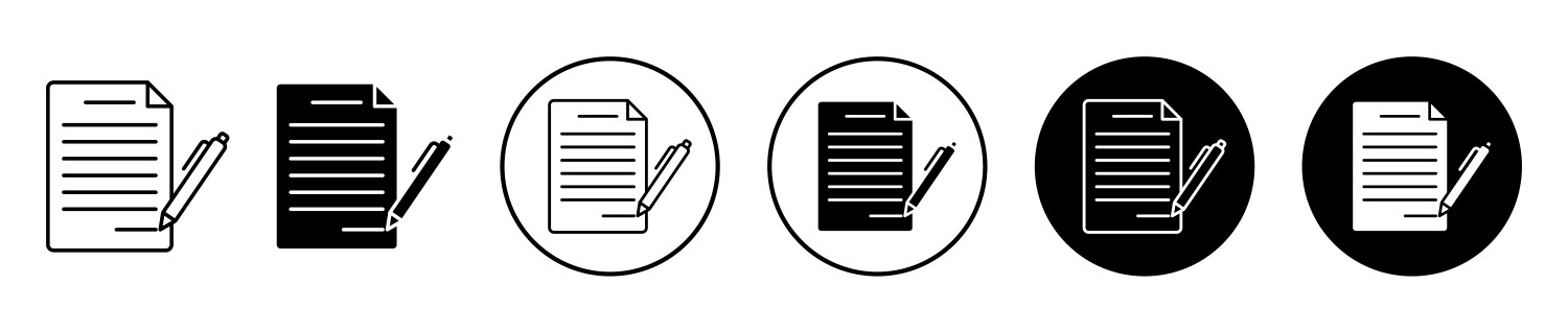 Contract icon set on white background Royalty Free Vector