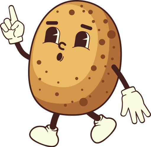 Funny cartoon walking potato Royalty Free Vector Image
