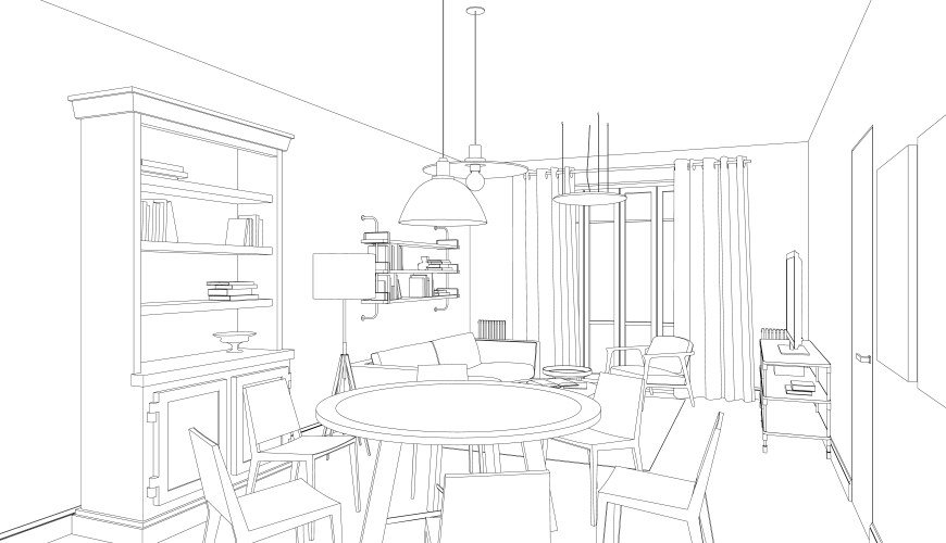 Dining Table Floor Plan Vector Images (over 200)