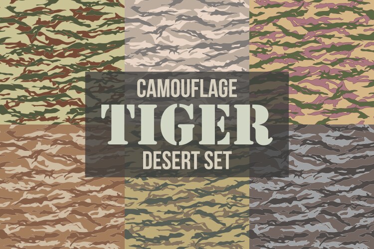 Vietnam tiger stripe camouflage seamless patterns Vector Image