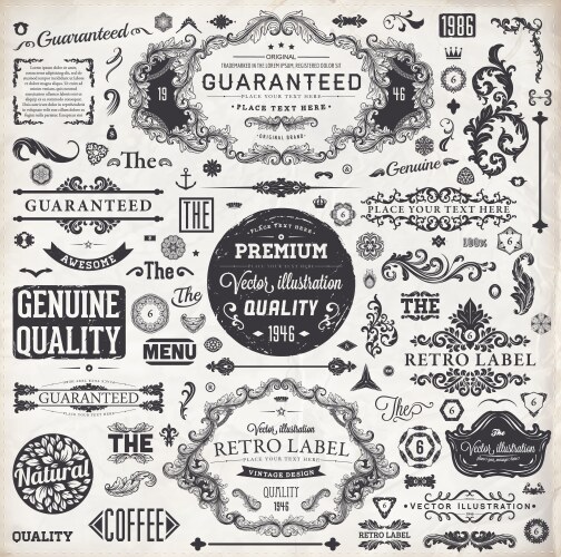 Rustic food label set Royalty Free Vector Image